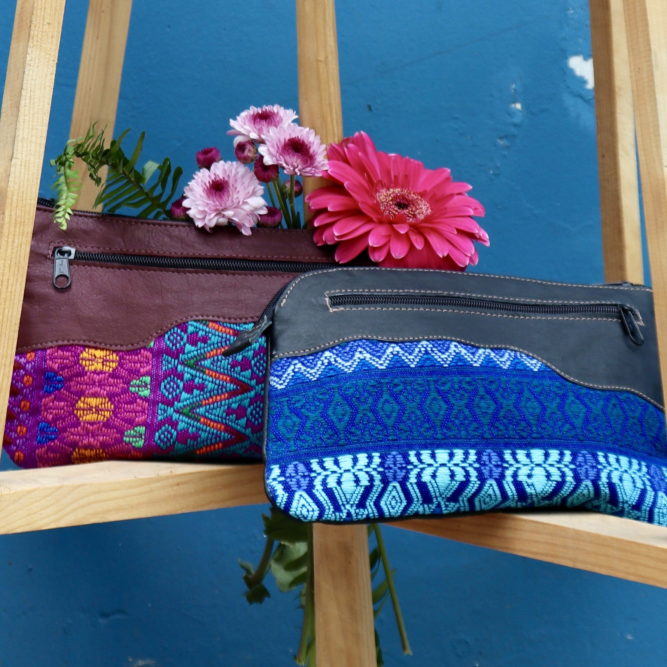 Leather Clutch - Huipil with two pockets – Trama Textiles | Women's ...